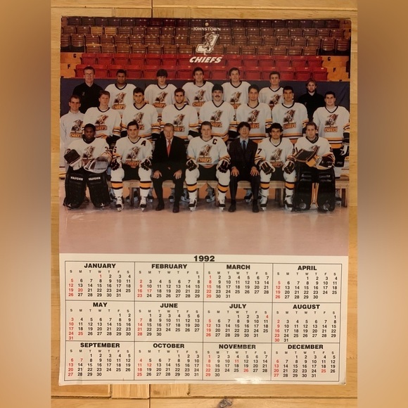 Wall Decor | Vtg 92 Johnstown Chiefs Echl Minor League Hockey Calendar ...
